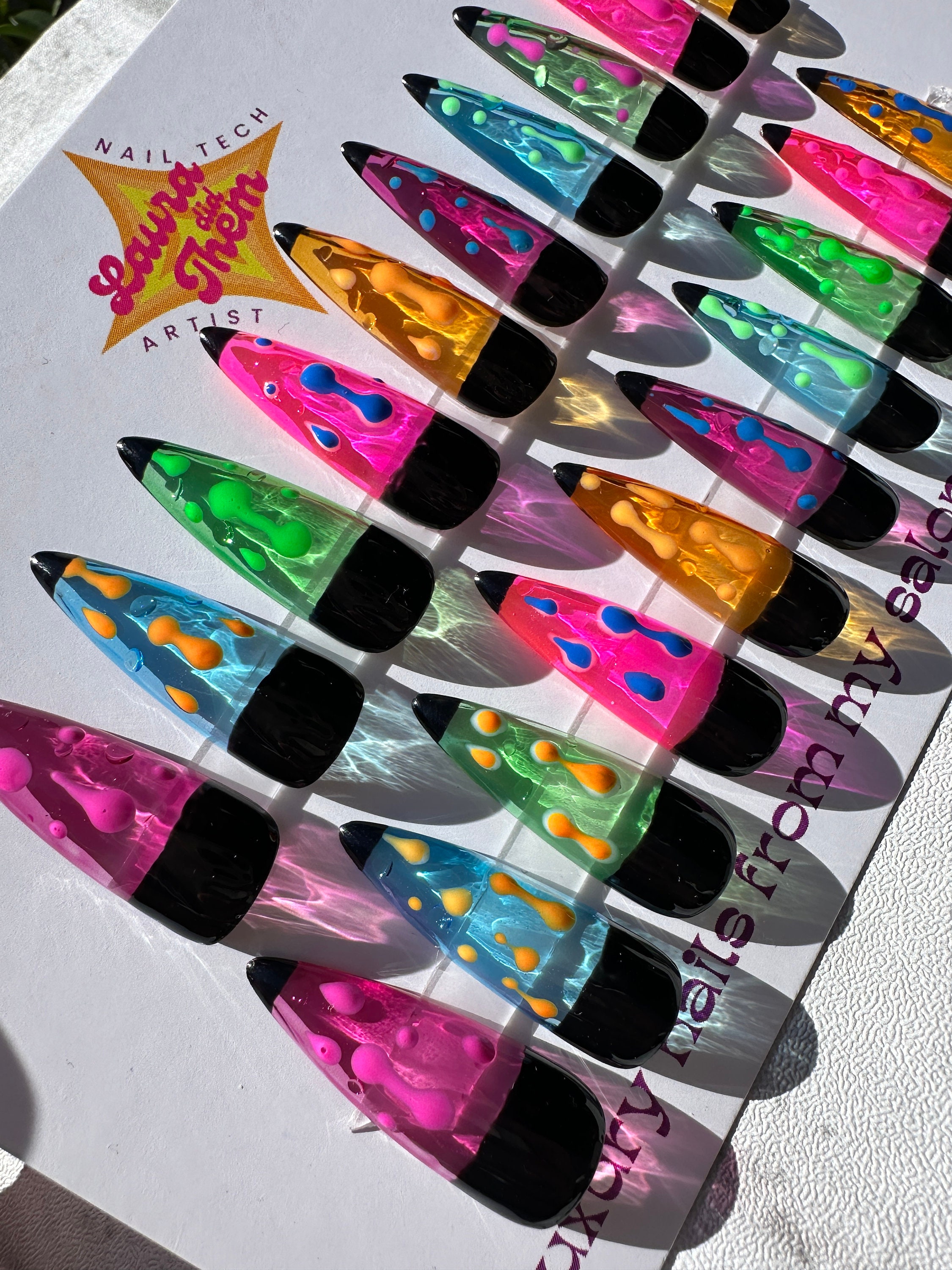20 Nails ALL SIZES INCLUDED / Lava Lamp Jelly Y2K Press on Nails, Hand ...