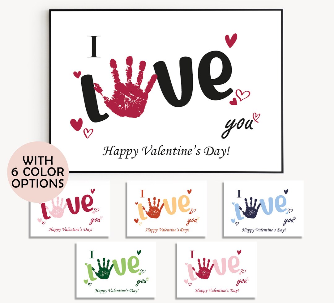 Love Handprint Art Craft, Valentines Day Handprint Craft, DIY Craft for ...