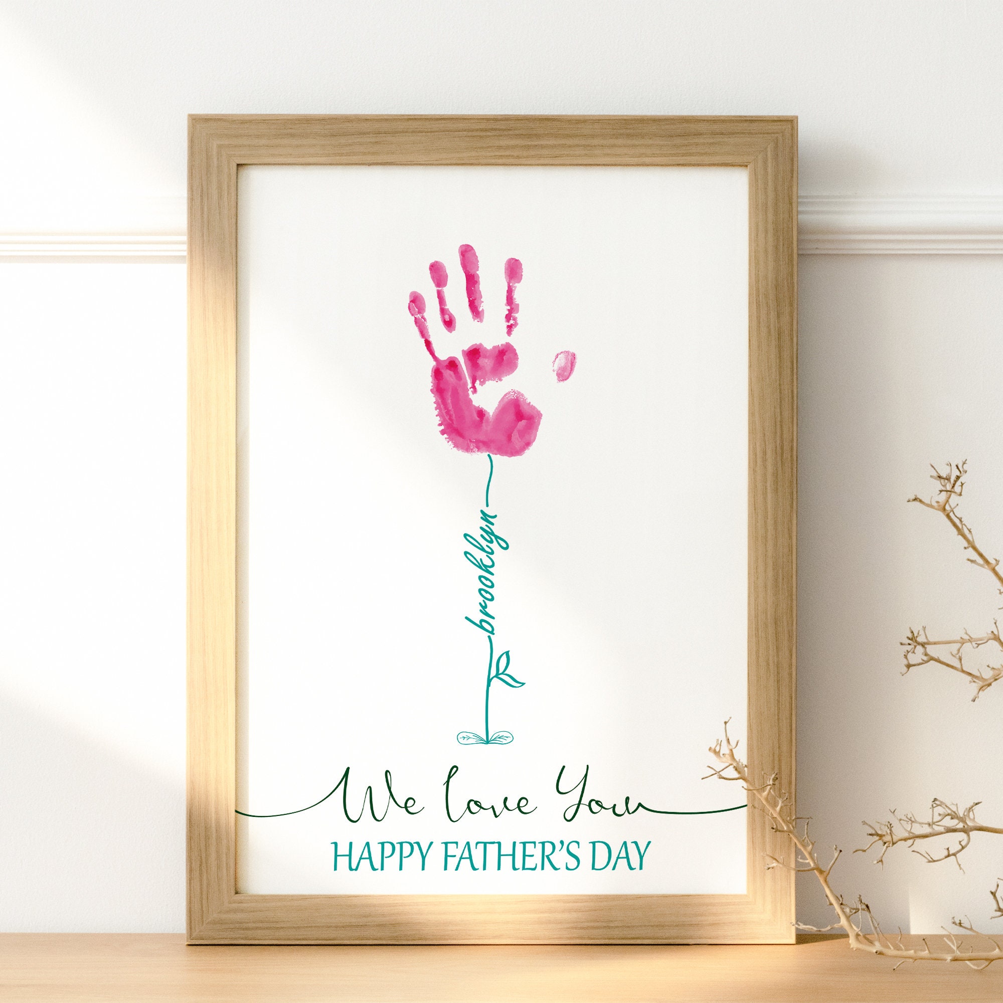 Custom Names Fathers Day Handprint Craft Art for Dad Handprint Fathers ...