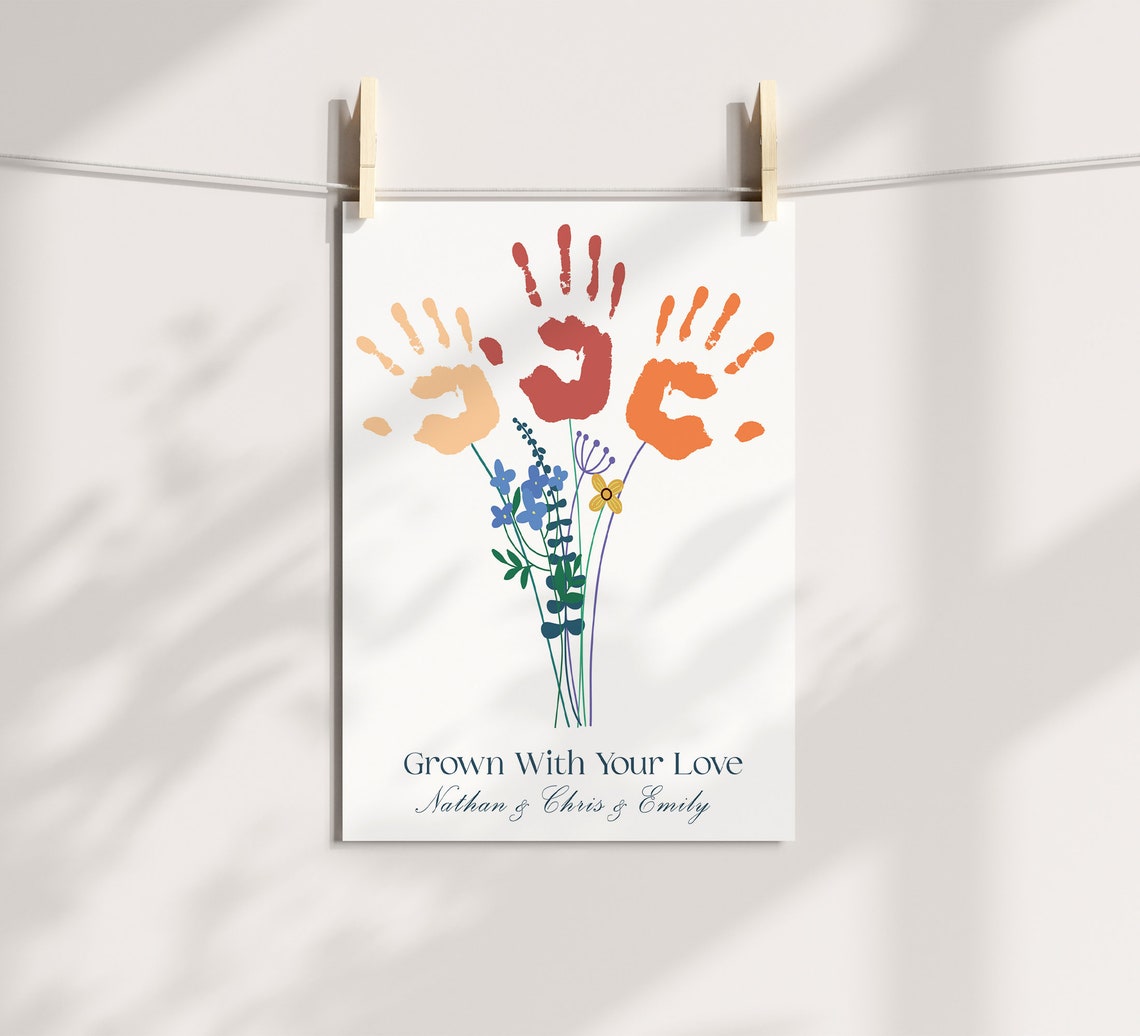 Mothers Day Flower Handprint Craft Art for Mom Handprint - Etsy