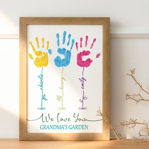 Custom Names Mother's Day Flower Handprint Craft Art for Grandma ...