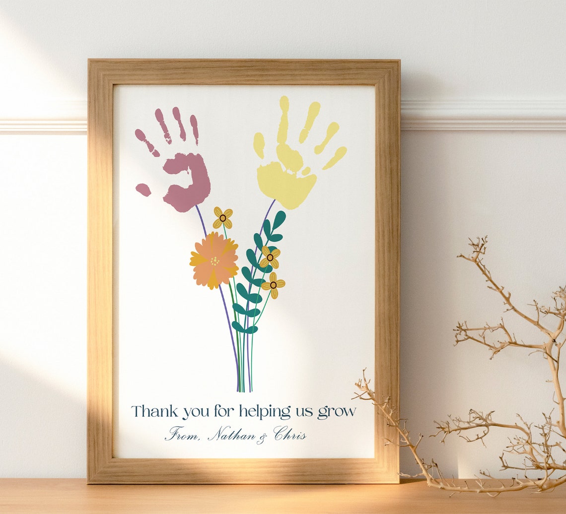 Mothers Day Flower Handprint Craft Art for Mom Handprint - Etsy