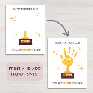 Fathers Day Trophy Handprint Art for Dad, Fathers Day Handprint Craft ...