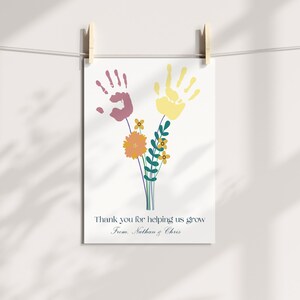 Mothers Day Flower Handprint Craft Art for Mom, Handprint Craft Grandma ...