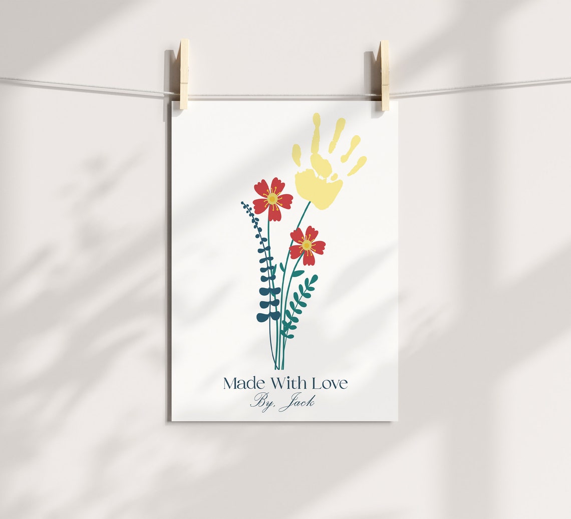 Mothers Day Flower Handprint Craft Art for Mom Handprint - Etsy