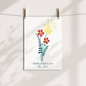 Mothers Day Flower Handprint Craft Art for Mom, Handprint Craft Grandma ...