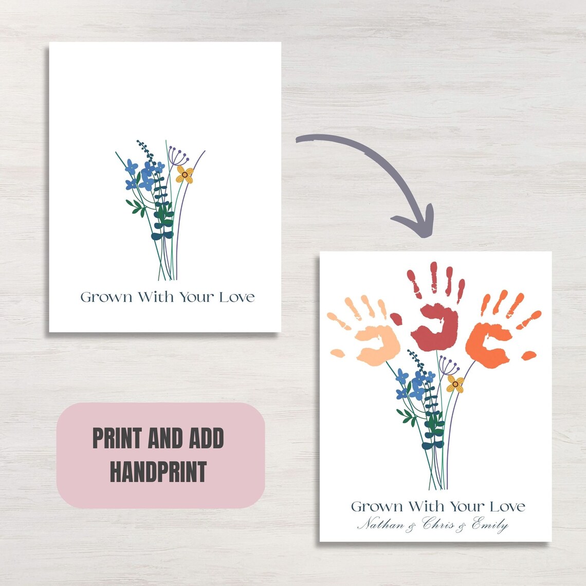 Mothers Day Flower Handprint Craft Art for Mom Handprint - Etsy