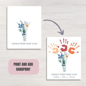 Mothers Day Flower Handprint Craft Art for Mom, Handprint Craft Grandma ...