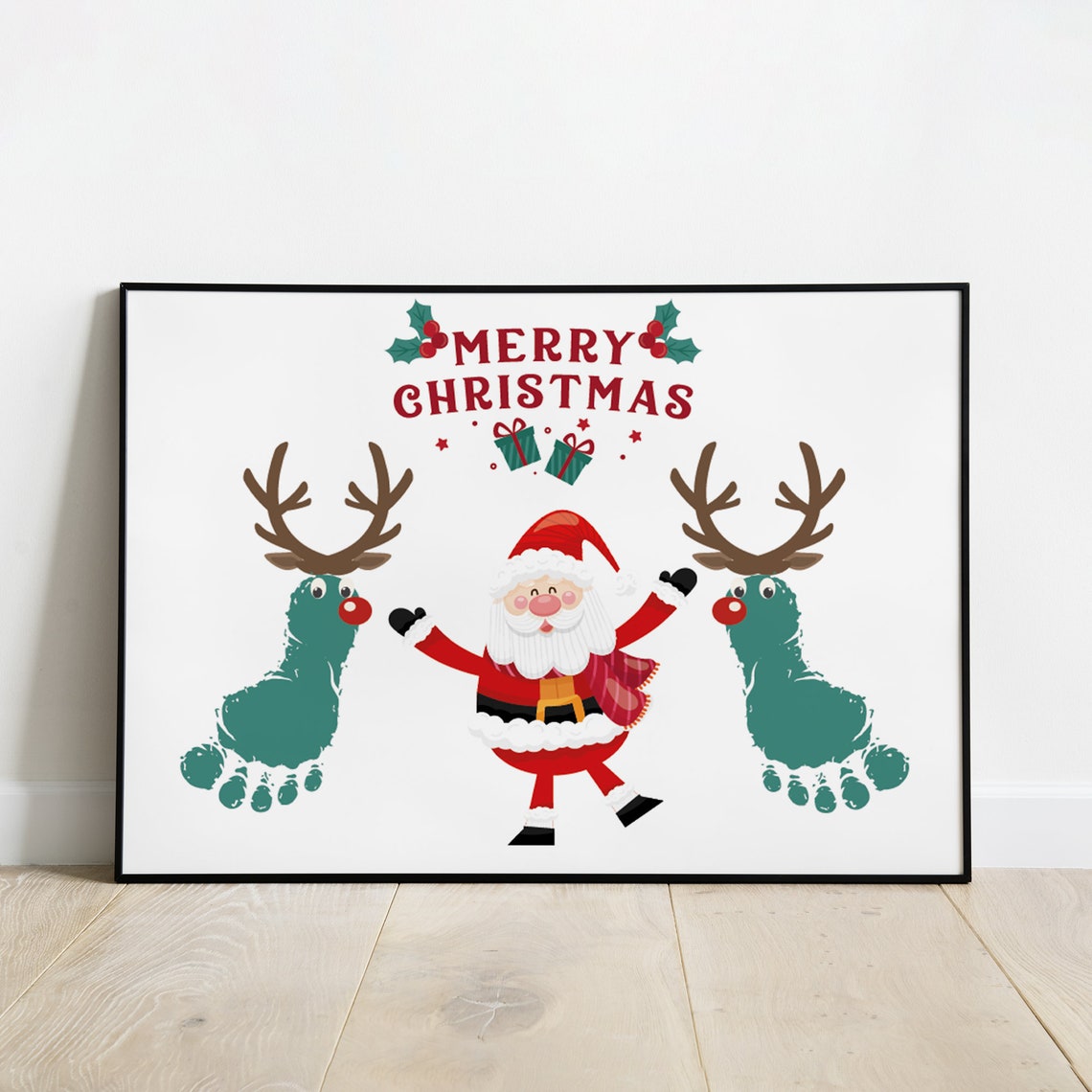 Christmas Handprint Footprint Fingerprint Art Craft, Christmas ...