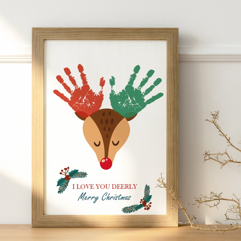 Christmas Handprint Footprint Art, DIY Kid's Keepsake (PDF) - Etsy