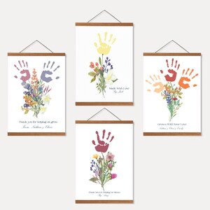 Mothers Day Flower Handprint Craft Art for Mom, Handprint Craft Grandma ...