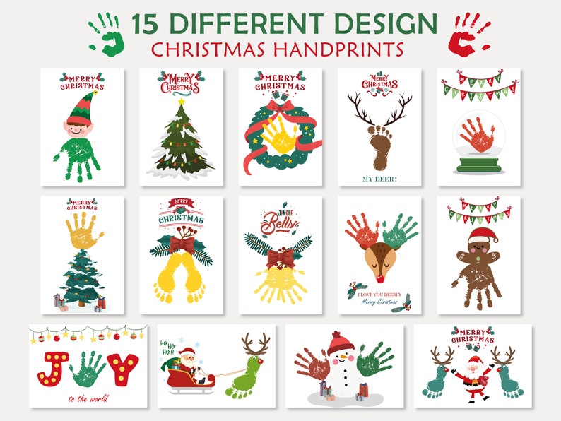 Christmas Handprint Footprint Fingerprint Art Craft, Christmas ...