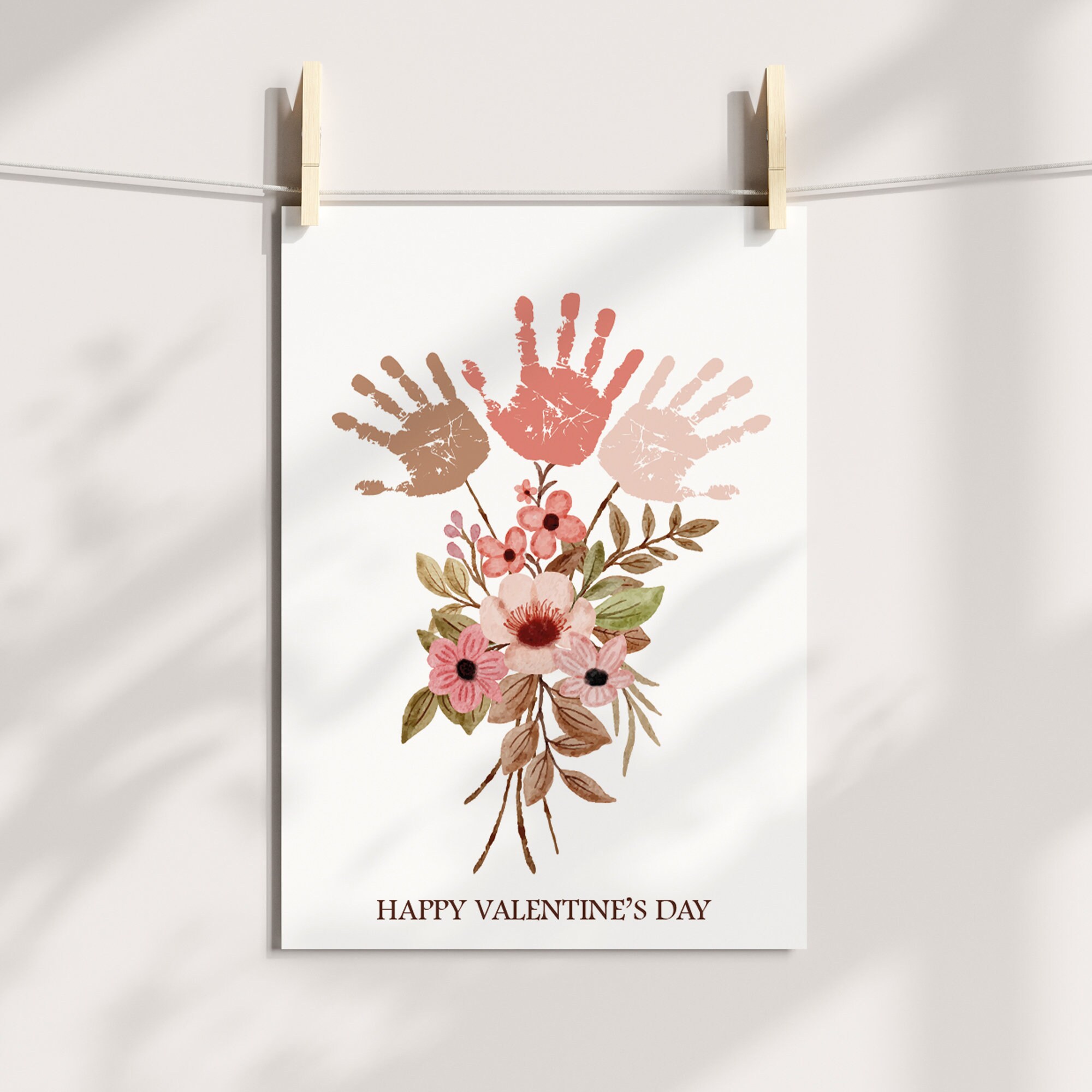 Valentine Flower Handprint Art Craft, Valentines Day Handprint for ...