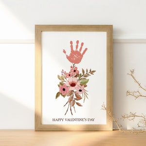 Valentine Flower Handprint Art Craft, Valentines Day Handprint for ...