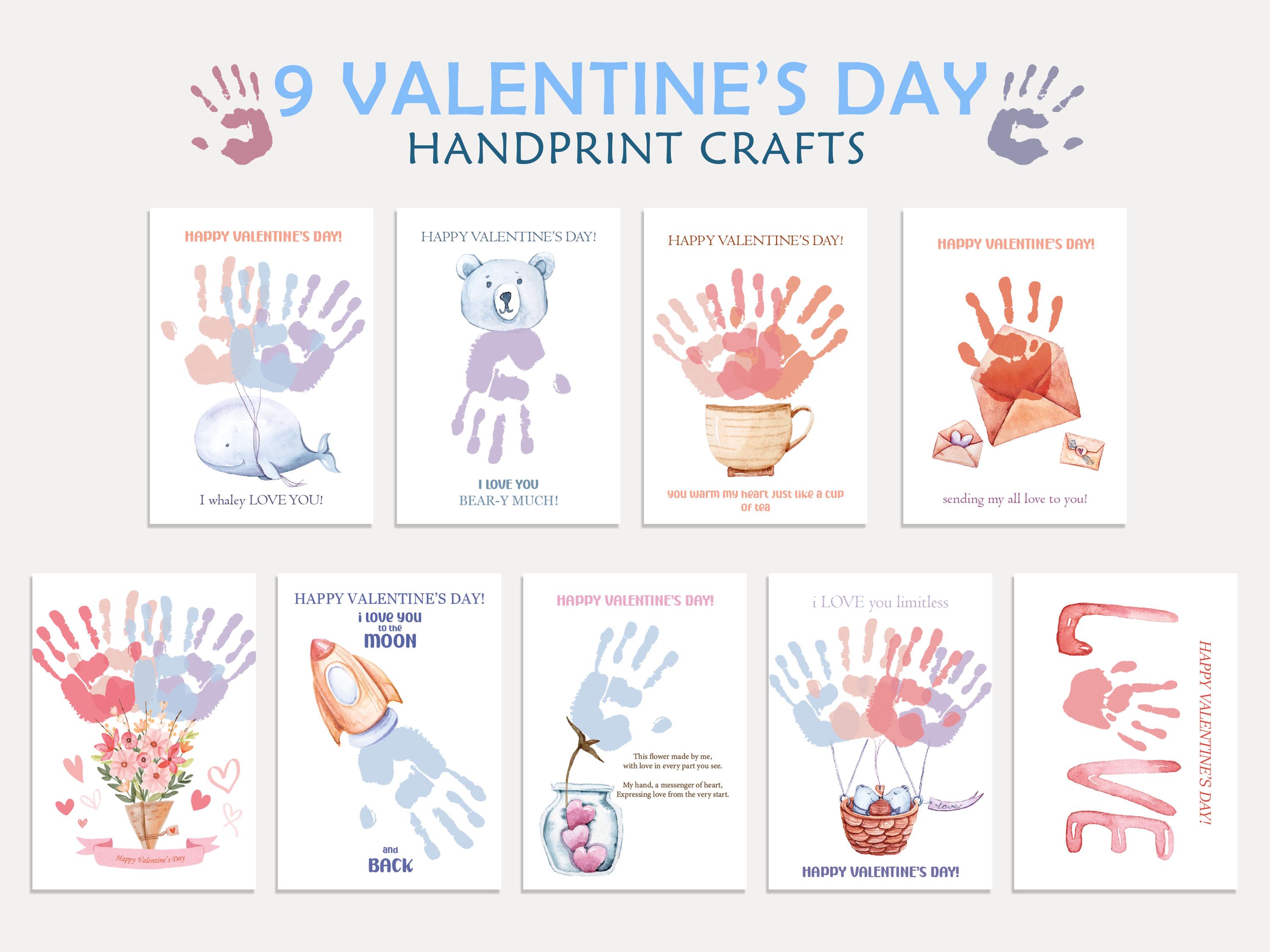 Valentine Handprint Art, Preschool DIY Craft (digital Download) - Etsy