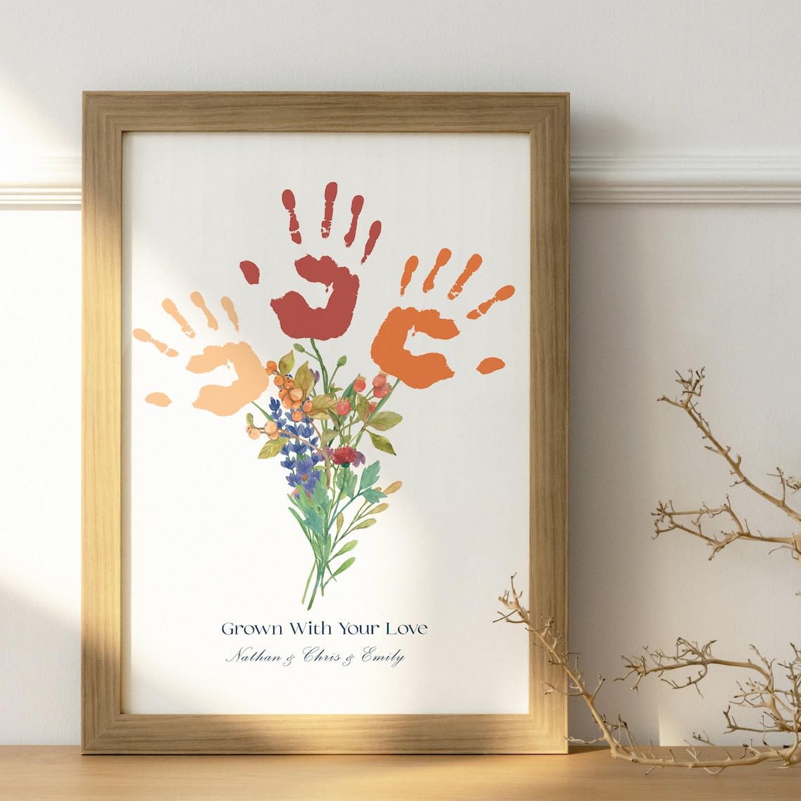 Mothers Day Flower Handprint Craft Art for Mom, Handprint Craft Grandma ...