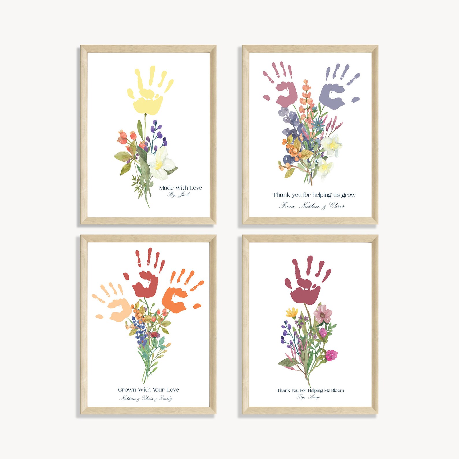 Mothers Day Flower Handprint Craft Art for Mom, Handprint Craft Grandma ...