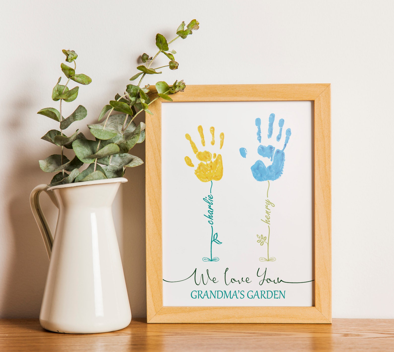 Custom Names Mother's Day Flower Handprint Craft Art for Grandma ...