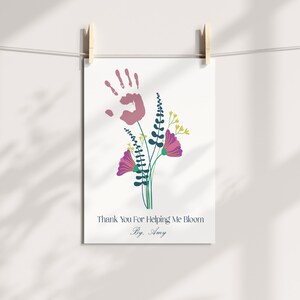 Mothers Day Flower Handprint Craft Art for Mom, Handprint Craft Grandma ...