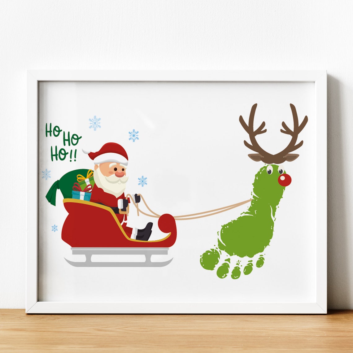 Christmas Handprint Footprint Fingerprint Art Craft, Christmas ...