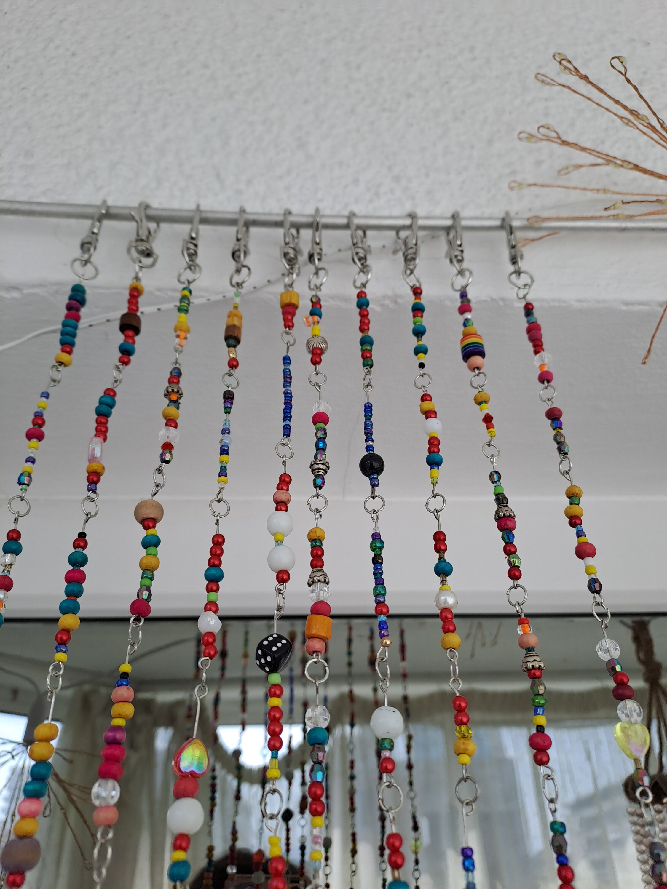 Handmade Beaded Window/door Curtain,unique Boho Window Decor , Eclectic ...