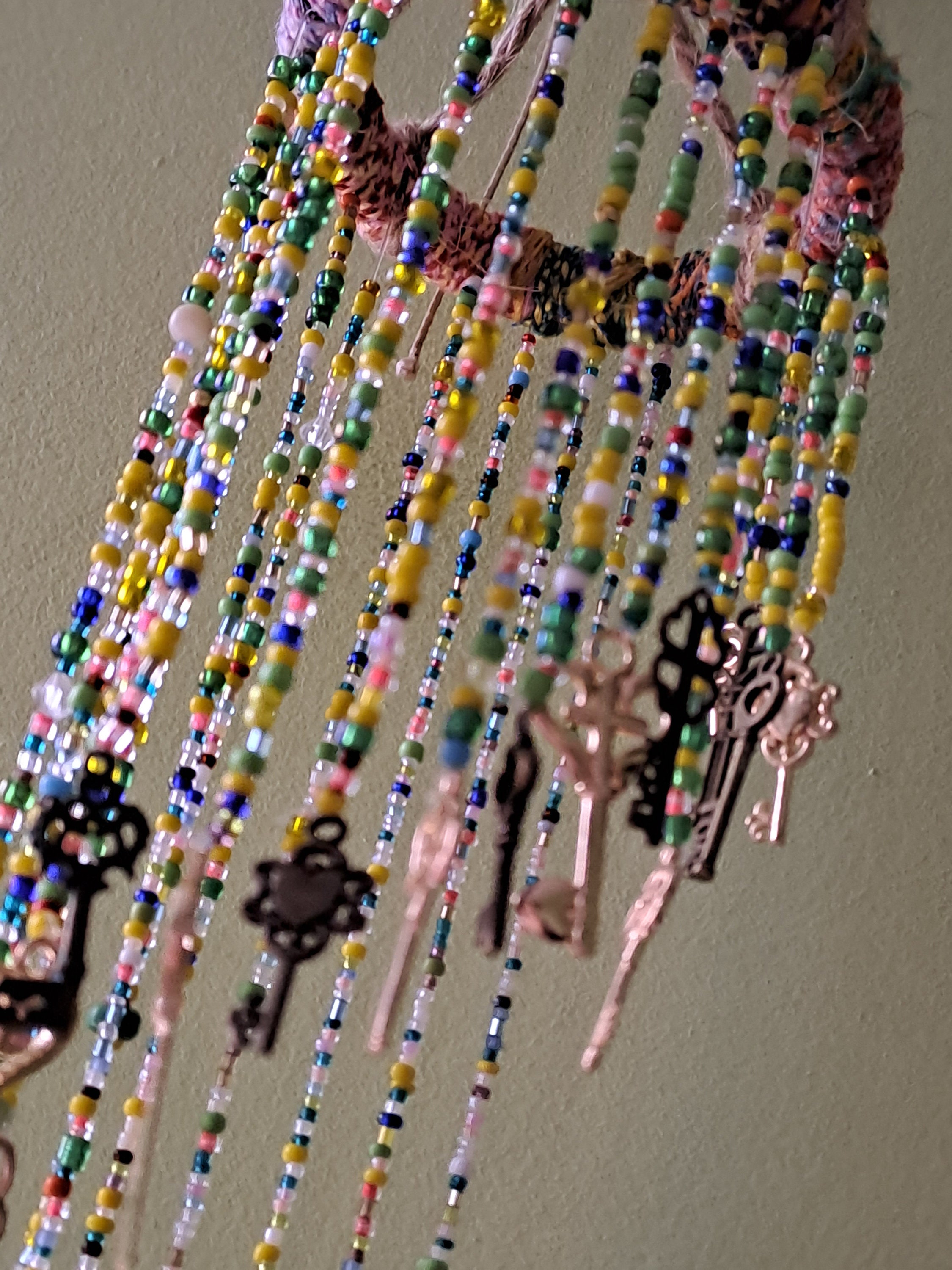 Beaded Wind Chimes , Key Wind Chime , Bohemian Colorful Home Decoration ...
