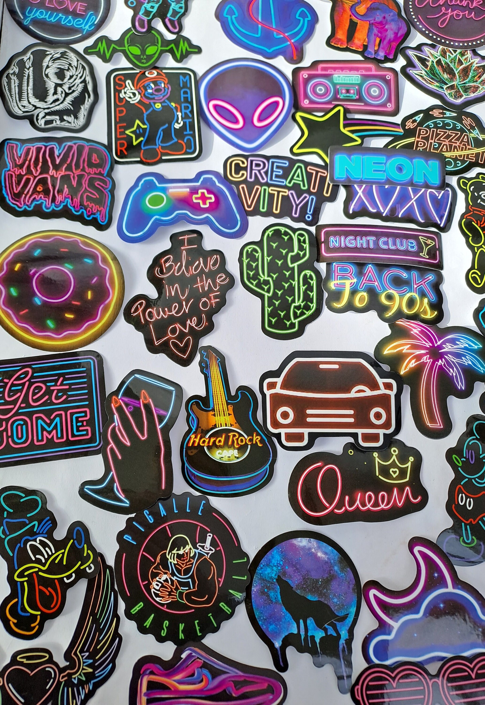 Neon Light Sticker Pack Mystery 5 Pack Kawaii Stickers - Etsy