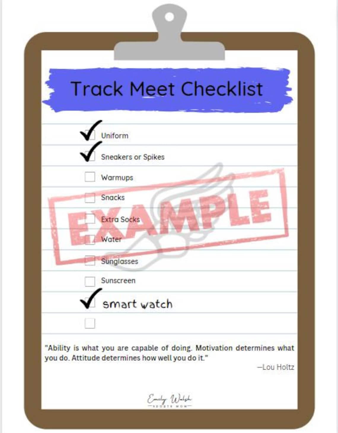Printable Track Packing List | Youth Track Meet Day Readiness Checklist ...