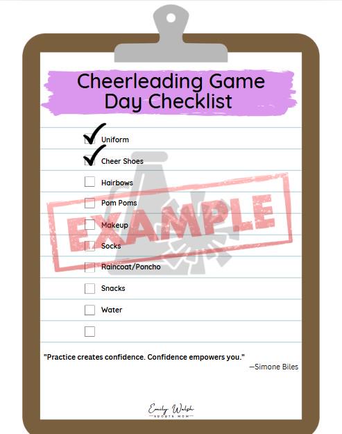 Cheerleading Checklist - Etsy