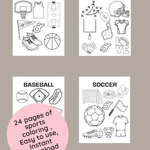 Sports Coloring Book - Etsy