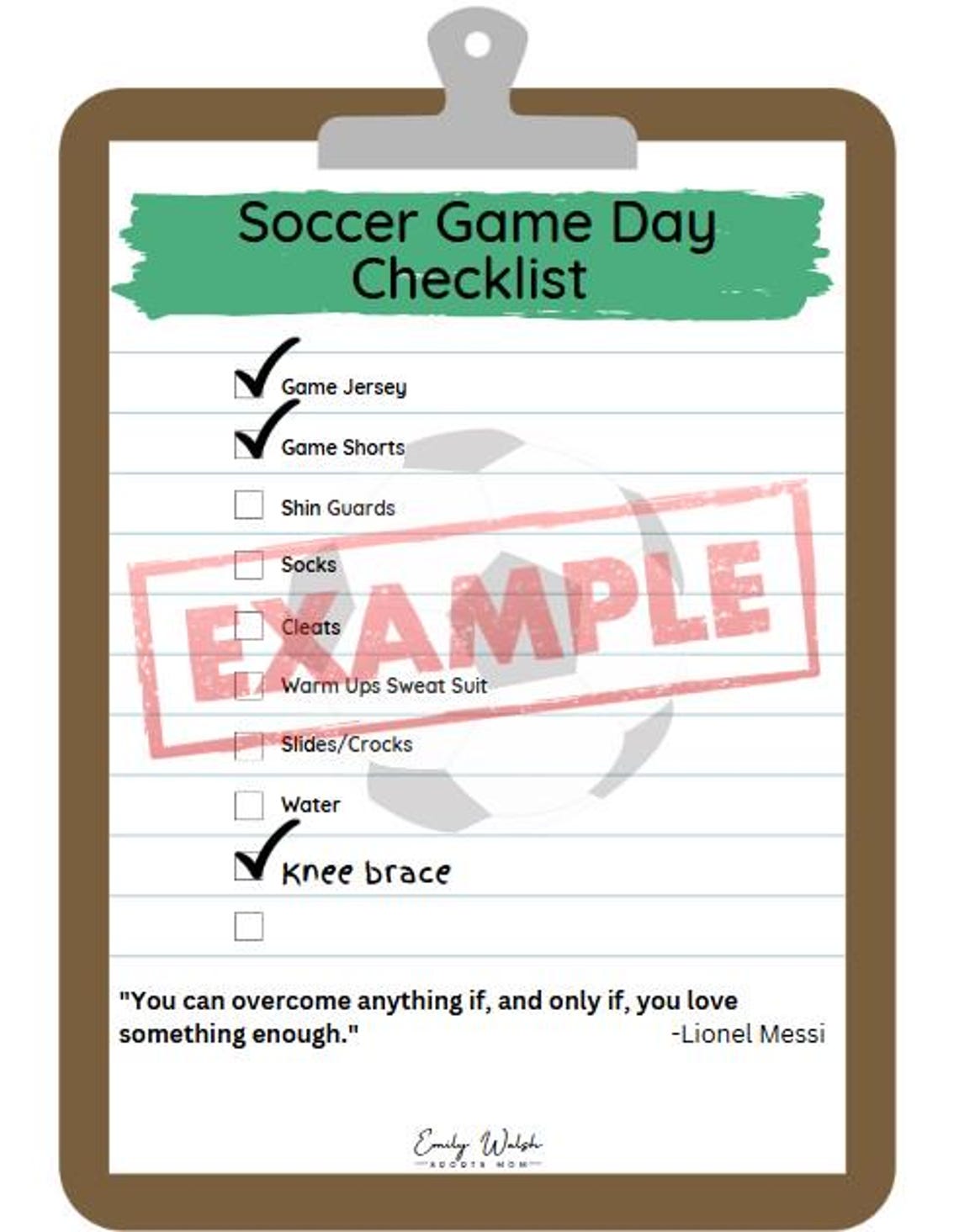 Printable Soccer Packing List | Youth Soccer Game Day Readiness ...