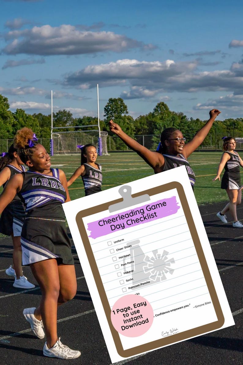Printable Cheerleading Packing List | Youth Cheerleading Game Day ...