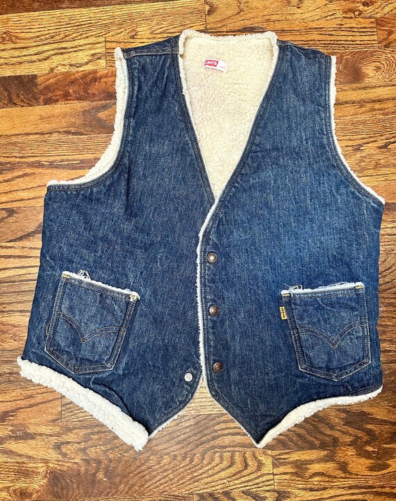Levi’s Orange Tab Shearling Denim Vest - Gem