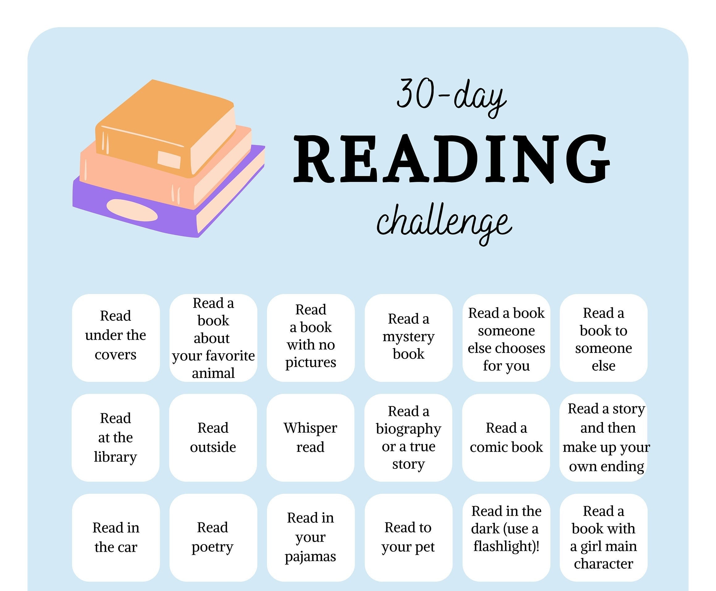 30-day Reading Challenge - Etsy