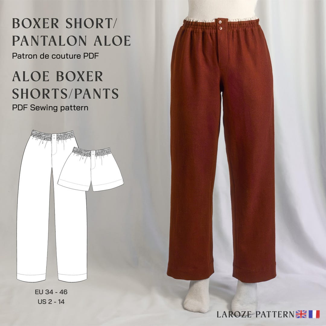 Aloe Boxer Shorts/pants L PDF Sewing Pattern - Etsy