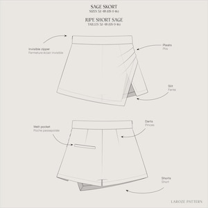 Sage Skort L PDF Sewing Pattern - Etsy