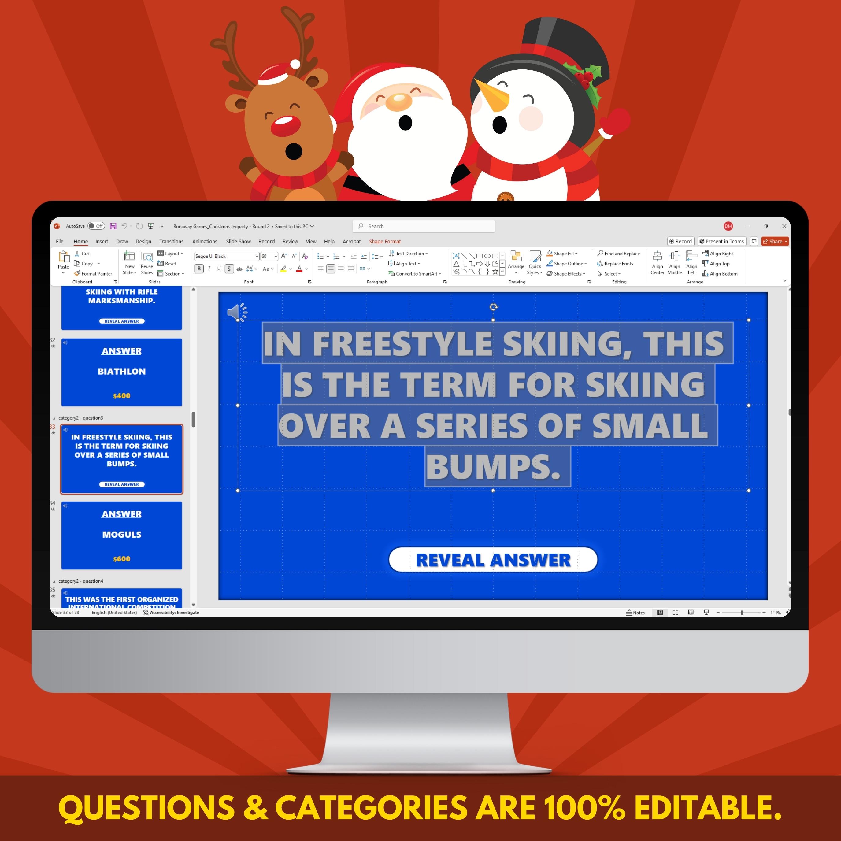 Christmas Jeopardy Game: Holiday Party Trivia (instant Download) - Etsy
