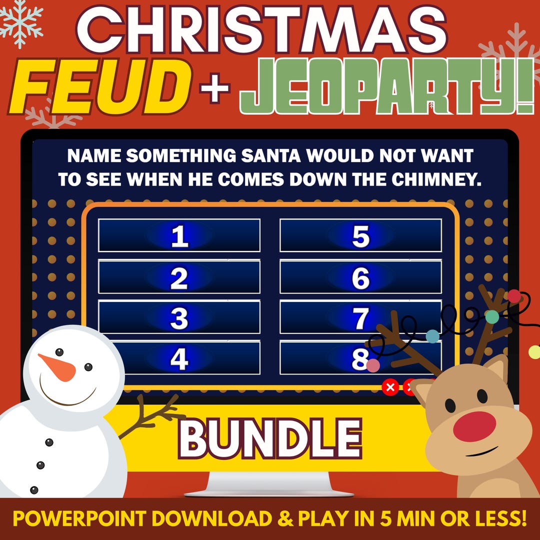 Family Feud & Jeopardy Christmas Party Game Bundle - Powerpoint ...