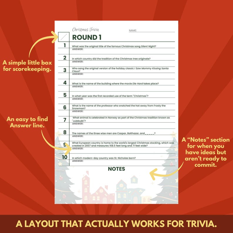 Christmas Trivia Game | Christmas Party Game | Adult Game Night ...