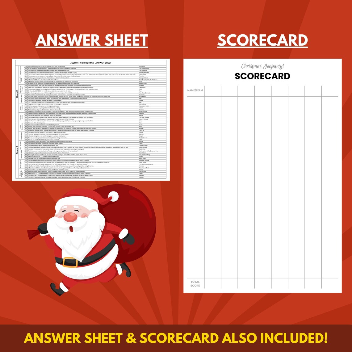 Christmas Jeopardy Game: Holiday Party Trivia (instant Download) - Etsy