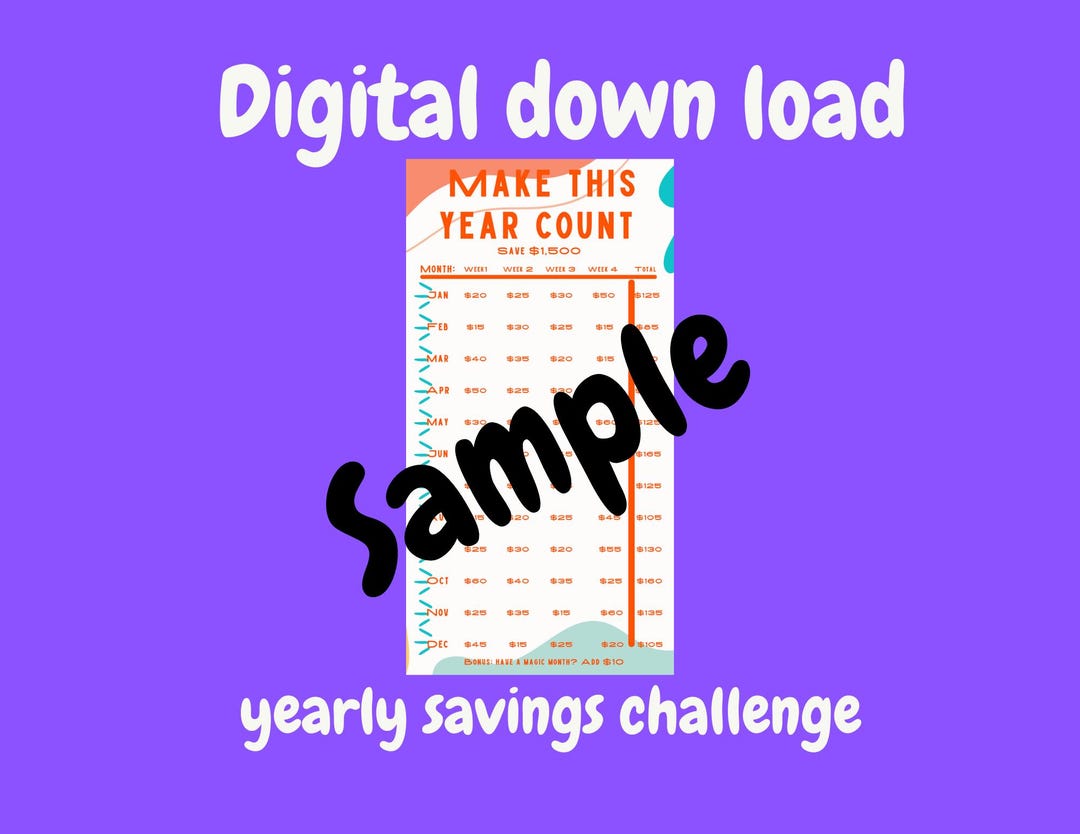 Digital Download FRONT Cover Yearly Challenge - Etsy