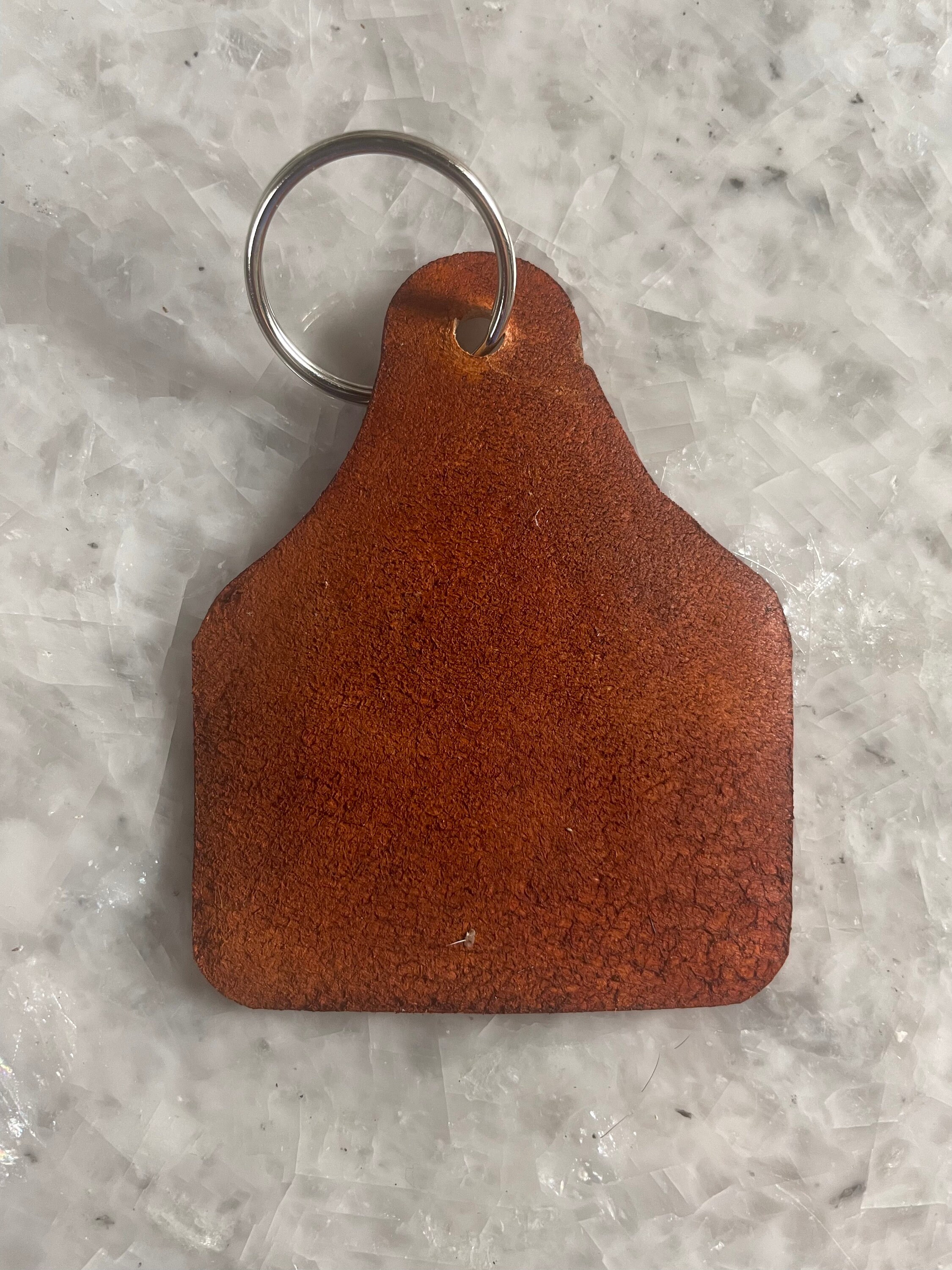 Personalizable Genuine Leather Ear Tag Key Chain - Etsy