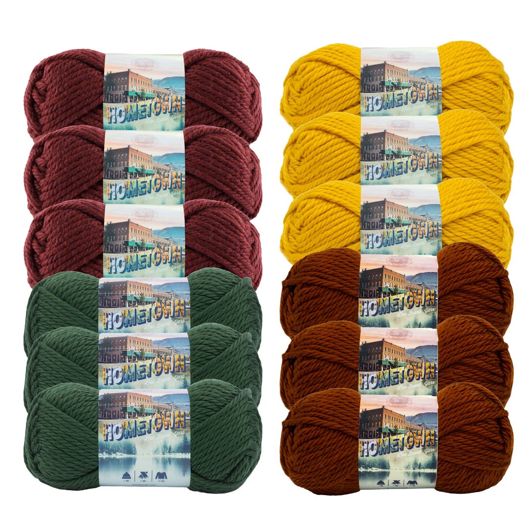 Lion Brand Yarn, Hometown Super Bulky Yarn, Cornucopia Pack , 12 Skeins ...