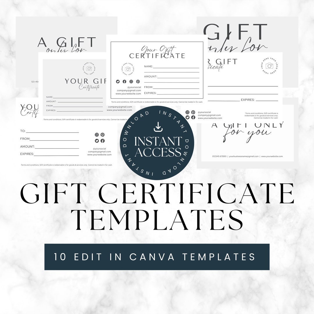 10 Gift Certificate Templates | Edit in Canva | DIGITAL | Business Gift ...