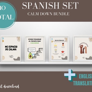 10 Spanish & English Calm Down Corner Kit-self Regulation-calming ...