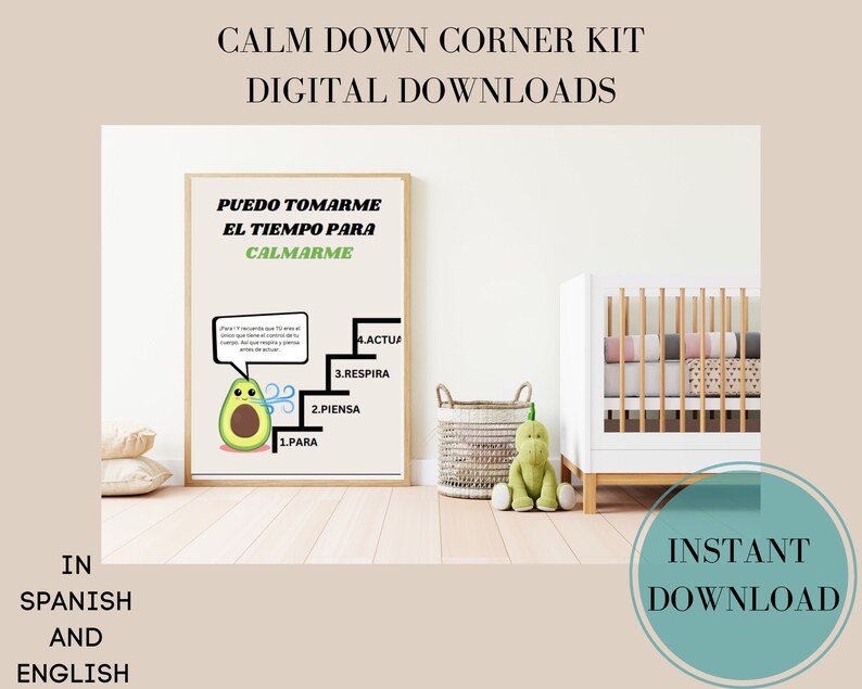 10 Spanish & English Calm Down Corner Kit-self Regulation-calming ...