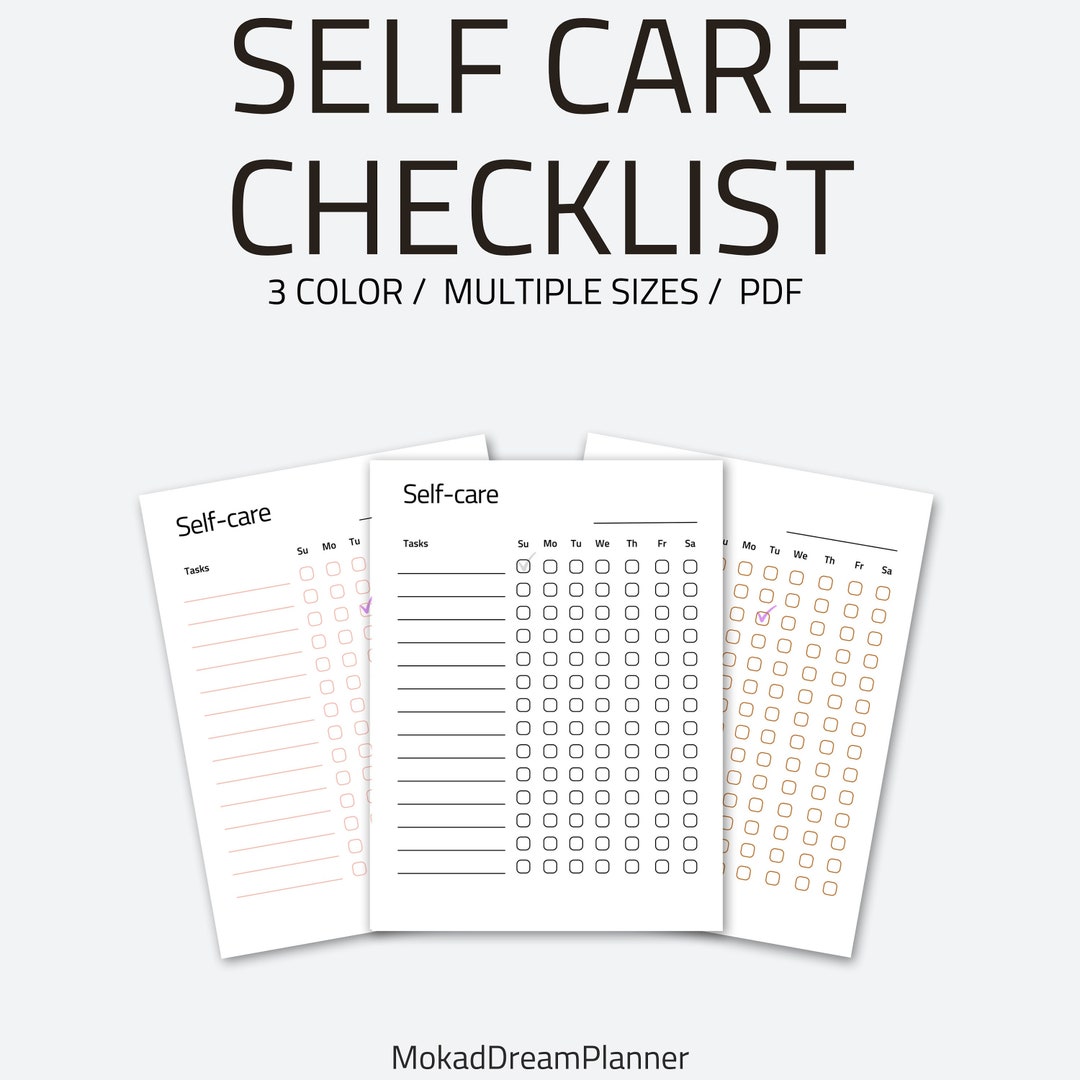 Self Care Checklist Wellness Journal Self Care Journal Wellness Journal