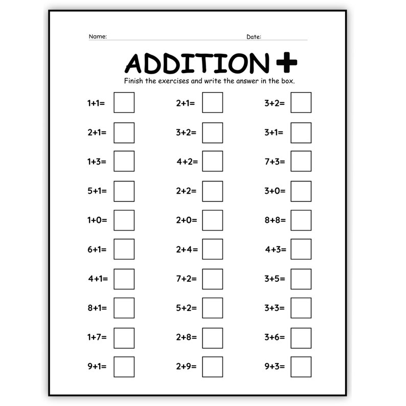 Math Worksheet Printable ( Numbers 1-10) - Second Grade Math Homeschool ...