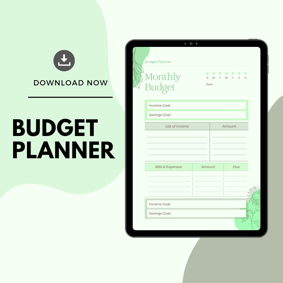 Monthly Budget Planner, Budget Planner, Income Tracker, Expense Tracker ...