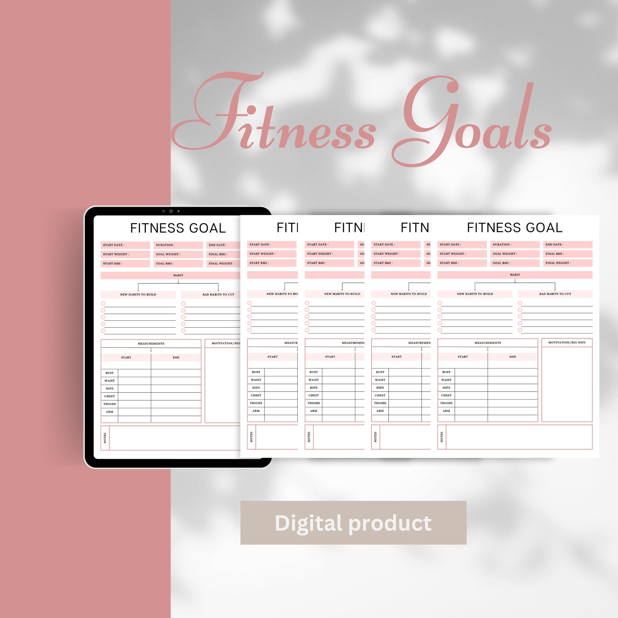 Fitness Planner, Workout Planner, Fitness Goals, Workout Logs, Workout ...